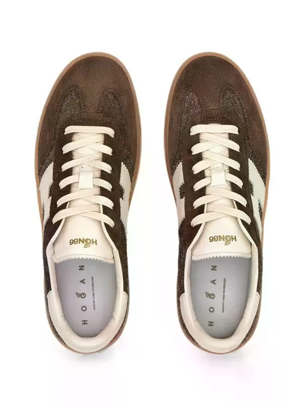 Hogan Textured Logo Patch Lace-up Sneakers