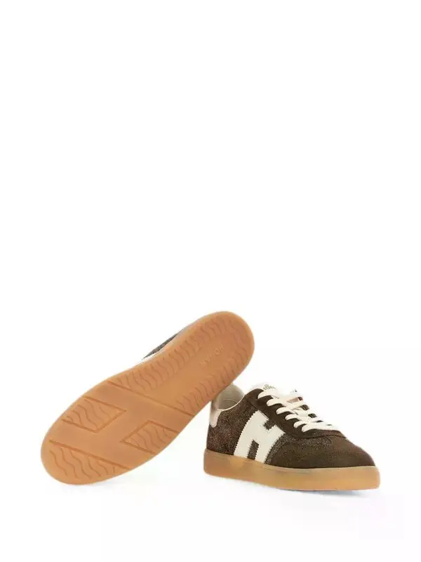 Hogan Textured Logo Patch Lace-up Sneakers