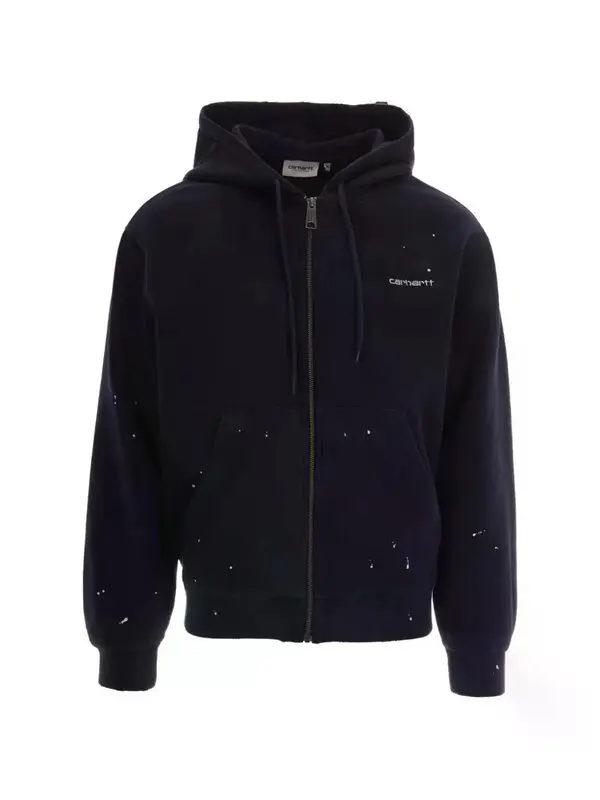 Carhartt Work In Progress Paint-splatter Logo Hoodie - Blue