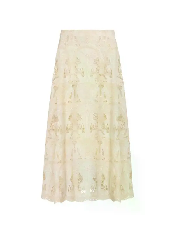 MARIE OLIVER Emryn Midi Skirt - Neutrals