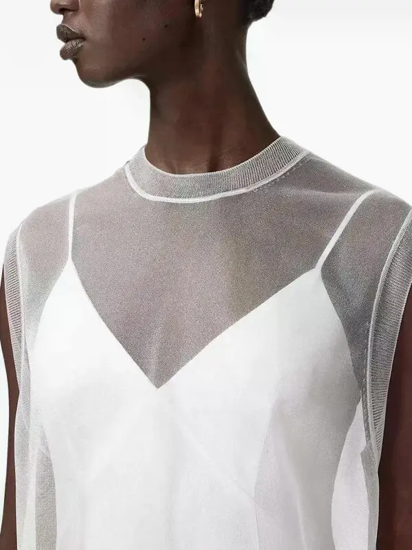ALLSAINTS Sheer Overlay Flared Dress
