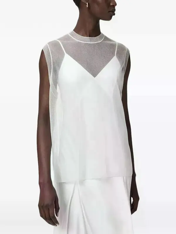 ALLSAINTS Sheer Overlay Flared Dress
