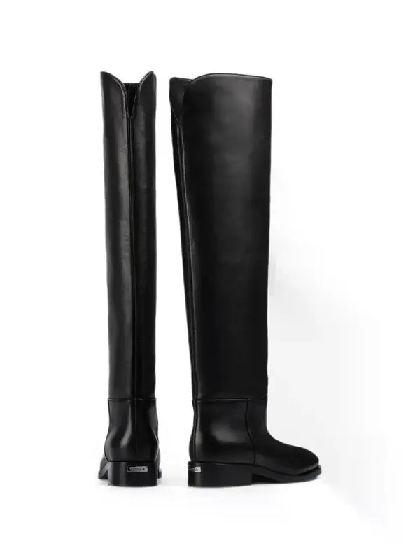 LE SILLA Charlotte Leather Boots - Black