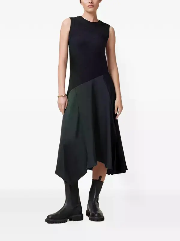 ALLSAINTS Pia Asymmetric Ribbed-knit Dress