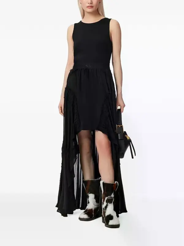 ALLSAINTS Dorina Asymmetric Ruffled Skirt - Black
