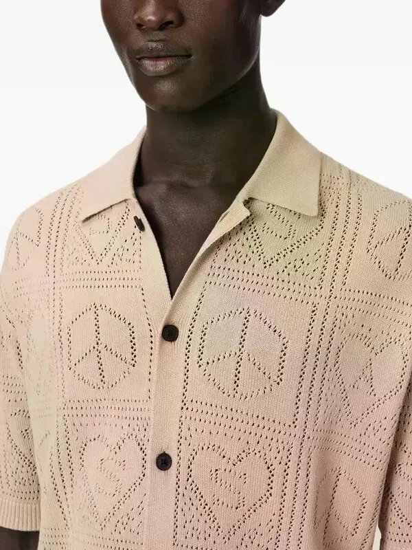 ALLSAINTS Arktx Perforated-knit Short-sleeve Cardigan