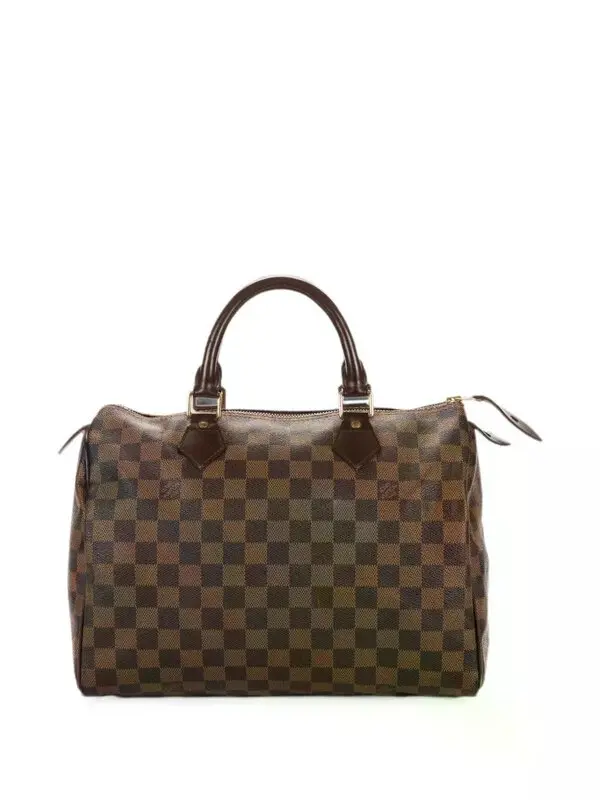 LOUIS VUITTON Speedy 30 Damier Ebène Canvas Handbag - Brown