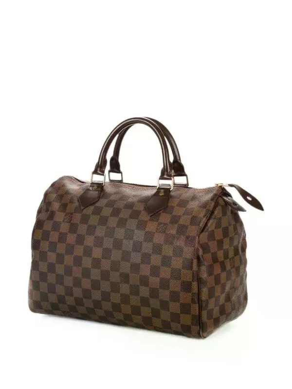LOUIS VUITTON Speedy 30 Damier Ebène Canvas Handbag