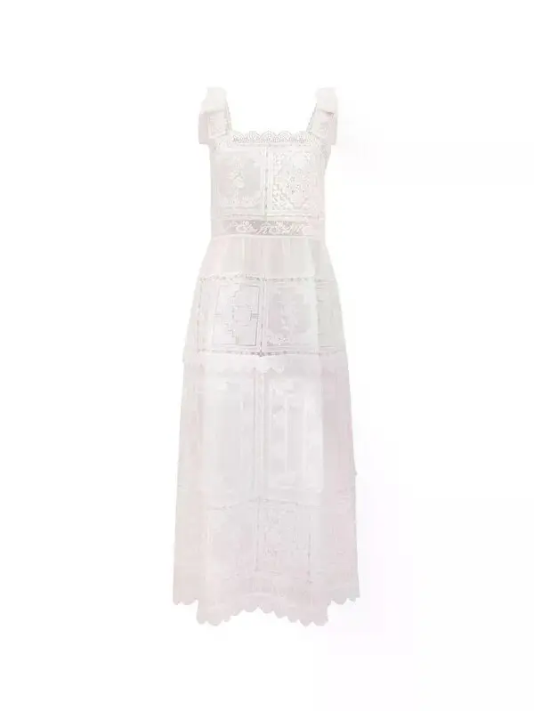 Zimmermann Aster Guipure-lace Tiered Midi Dress - Ivory