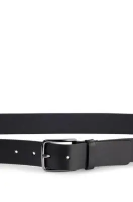 Hugo Grained Leather Belt With Red Stitching