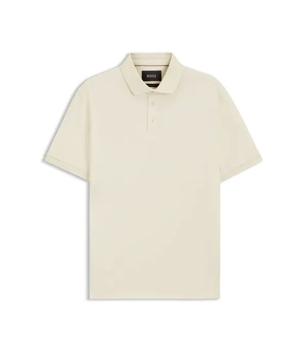 BOSS Regular-fit Polo Shirt In Mercerized Italian Cotton - Light Yellow