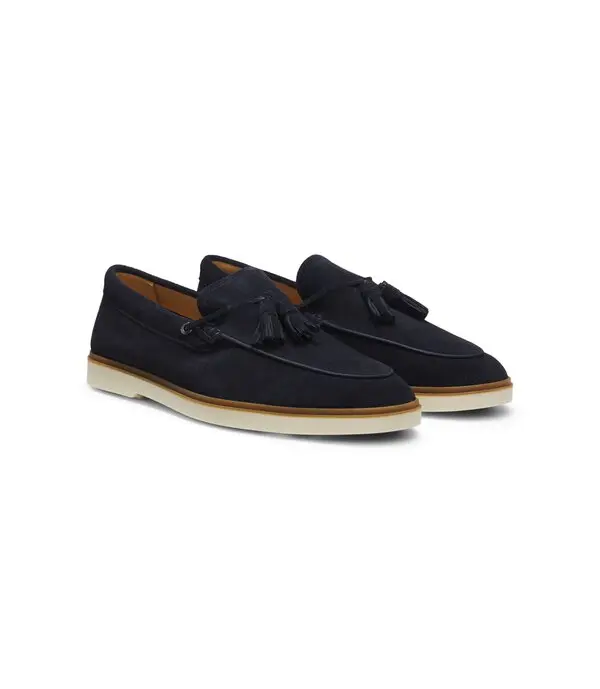 BOSS Suede Loafers With Tassel Trim