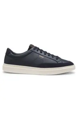 BOSS Leather Sneakers With Suede Trims