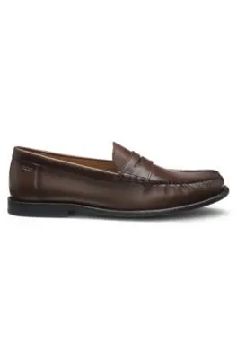 BOSS Leather Moccasins With Penny Trim