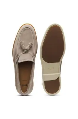 BOSS Suede Loafers With Tassel Trim