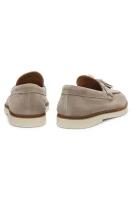 BOSS Suede Loafers With Tassel Trim