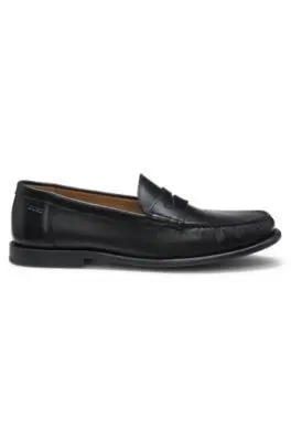 BOSS Leather Moccasins With Penny Trim