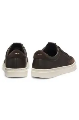BOSS Leather Sneakers With Suede Trims