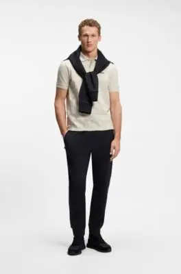 BOSS Regular-fit Cotton Knit Polo With 3d Jacquard Design