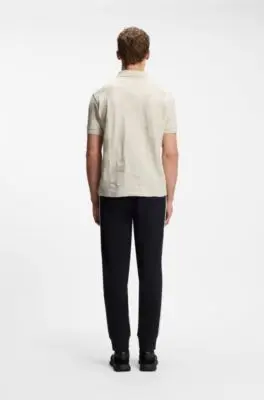 BOSS Regular-fit Cotton Knit Polo With 3d Jacquard Design