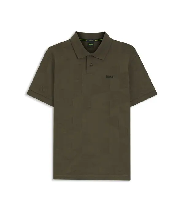 BOSS Regular-fit Cotton Knit Polo With 3d Jacquard Design