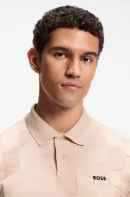 BOSS Regular-fit Cotton Knit Polo With 3d Jacquard Design
