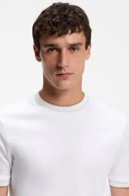 BOSS Slim-fit Cotton T-shirt With Crew Neck - White