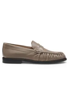 BOSS Leather Moccasins With Double B Monogram