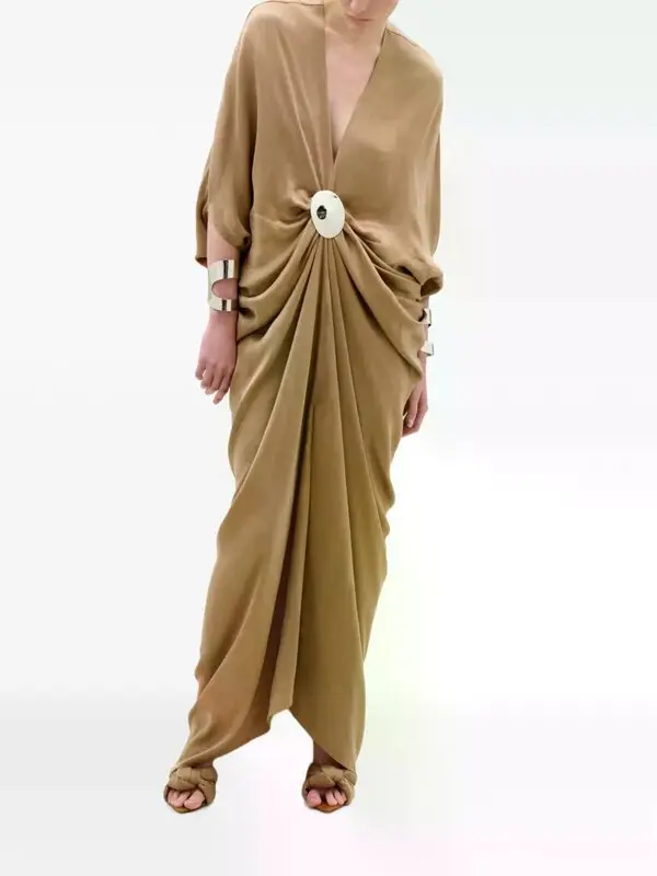 Silvia Tcherassi Fiore Draped Maxi Dress