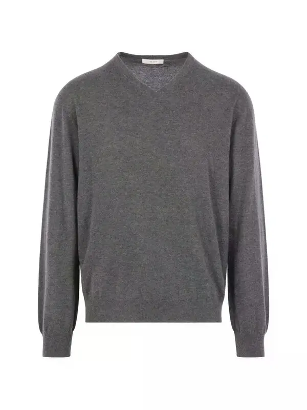 THE ROW Mapple V-neck Cashmere Sweater - Grey
