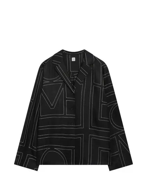 TOTEME Monogram Silk Pajama Top