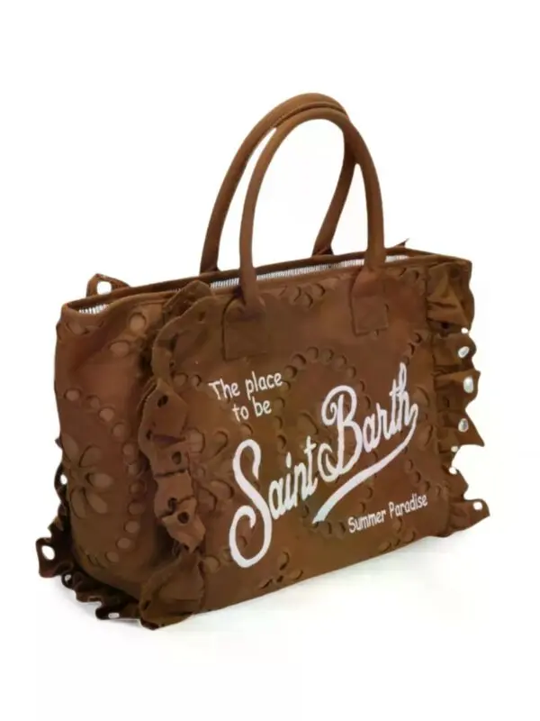 MC2 SAINT BARTH Vanity Ruffled Tote Bag - Brown