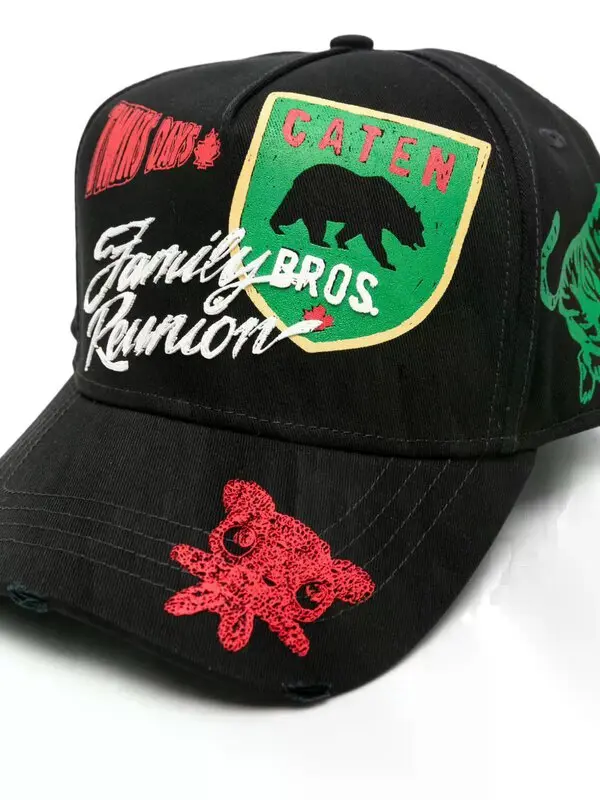 Dsquared2 Distressed Baseball Cap With Patch Detail