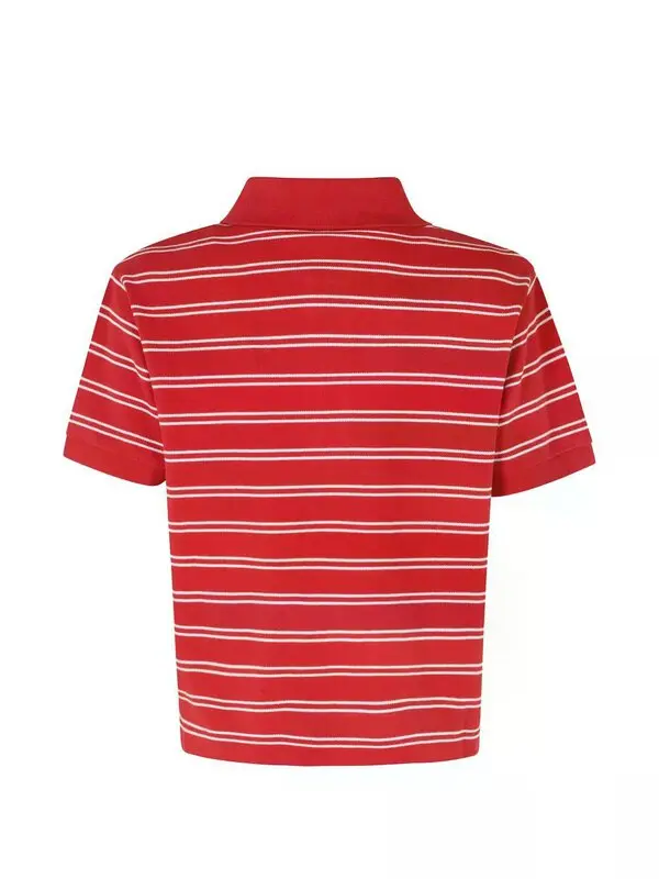 SPORTY & RICH Ruby Logo Embroidered Polo Top