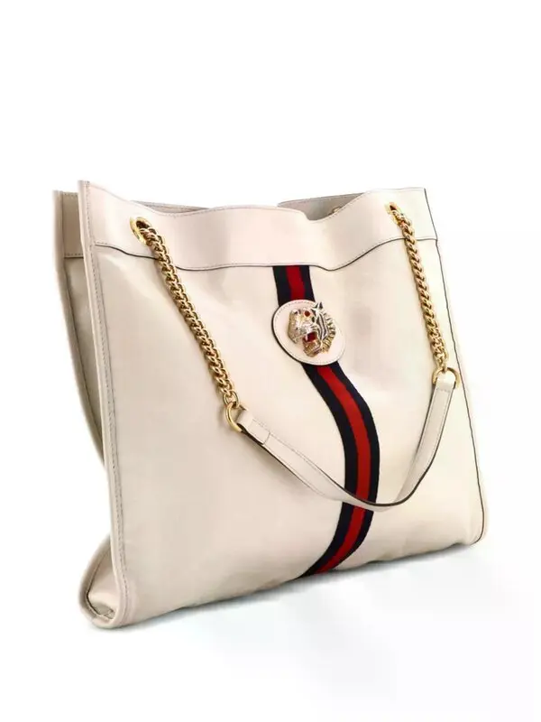 Gucci Rajah Chain Leather Large Tote Bag