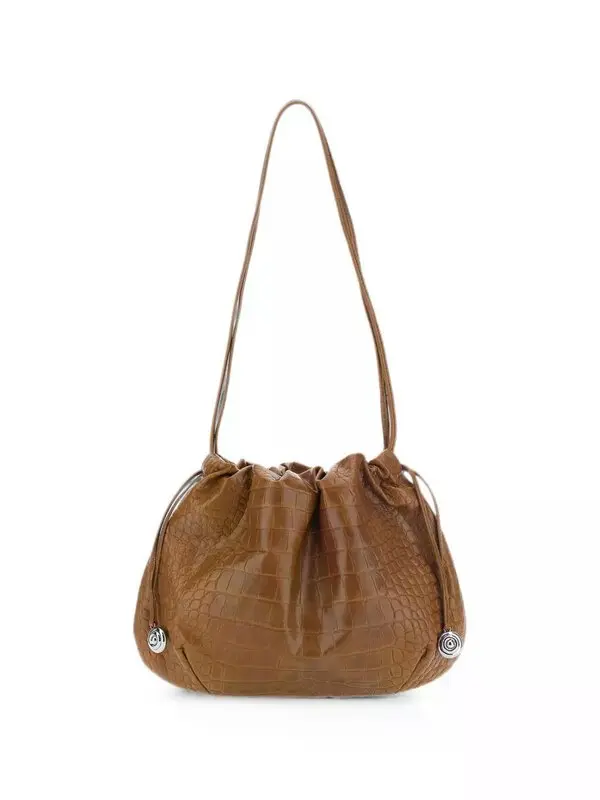 LIFFNER Croc-effect Leather Shoulder Bag - Brown