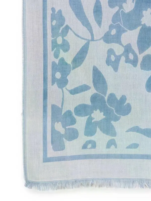 Marc O'polo Floral-print Frayed-edge Scarf