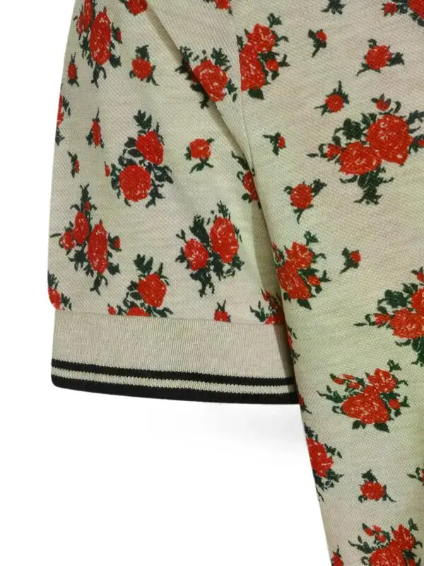VIVIENNE WESTWOOD Two Button Floral-print Polo Shirt - Neutrals