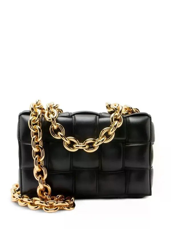 Bottega Veneta Maxi Cassette Chain Shoulder Bag - Black