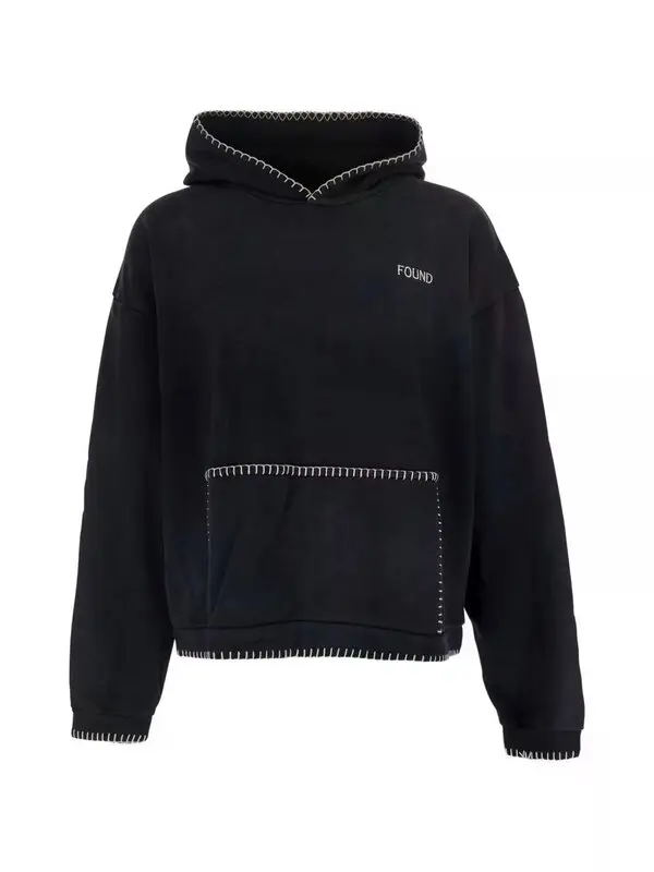 FOUND Stitched-border Distressed Hoodie