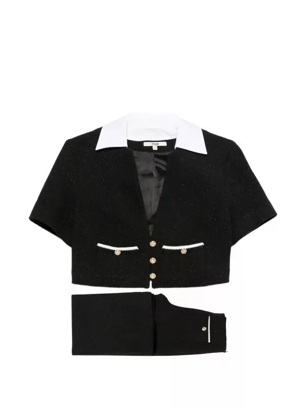 Maje Flared Trousers With Button Detail - Black