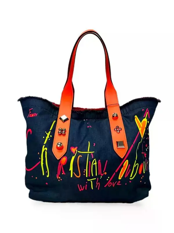 CHRISTIAN LOUBOUTIN Frangibus Fringed Tote Bag - Blue