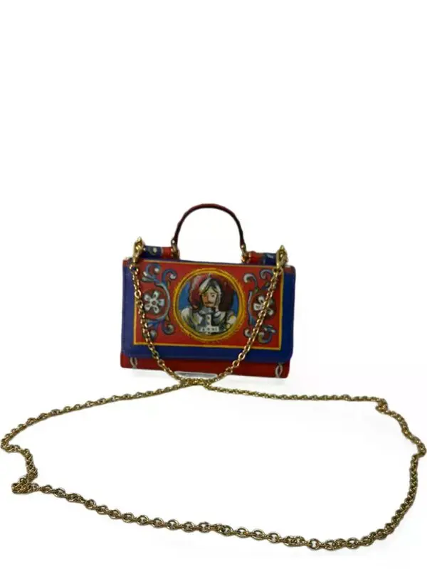 Dolce & Gabbana Leather Sicily Von Bag Clutch Bag - Red