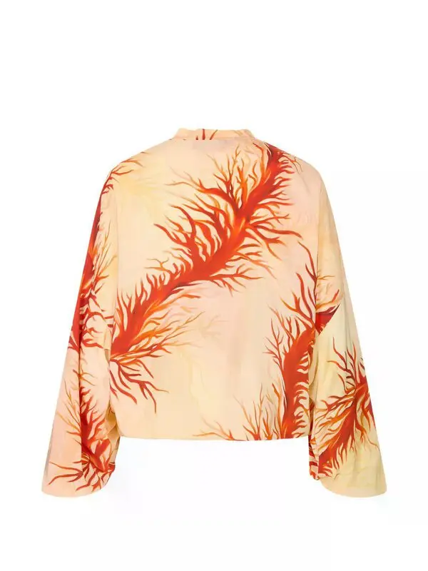 F.R.S FOR RESTLESS SLEEPERS Coral Print Blouse
