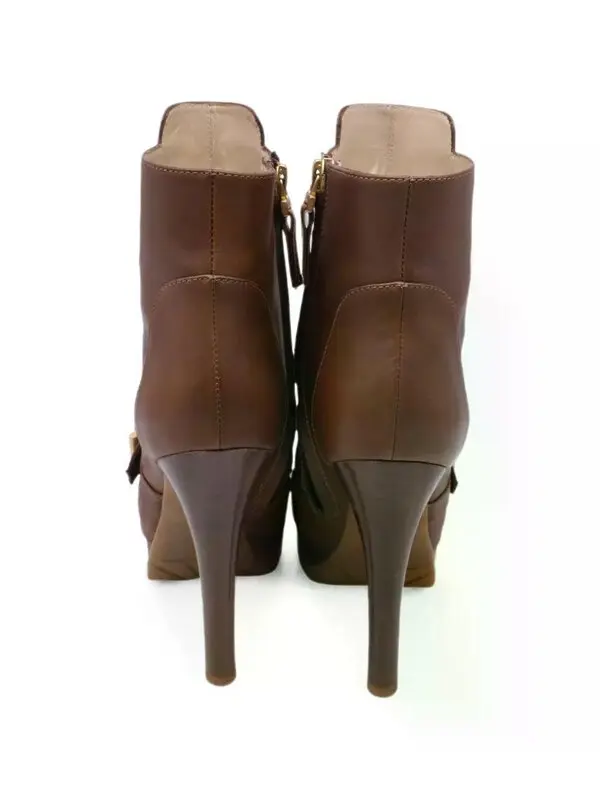 Fendi Lace-up Leather Ankle Boots