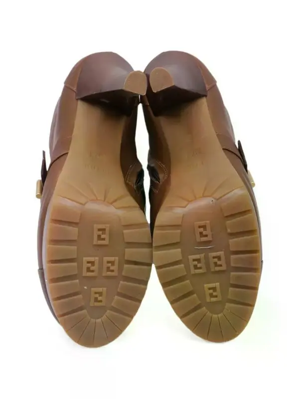 Fendi Lace-up Leather Ankle Boots