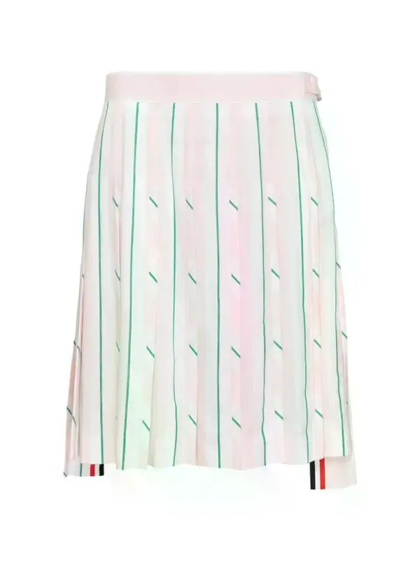 Thom Browne Pleated Striped Mini Skirt - Pink