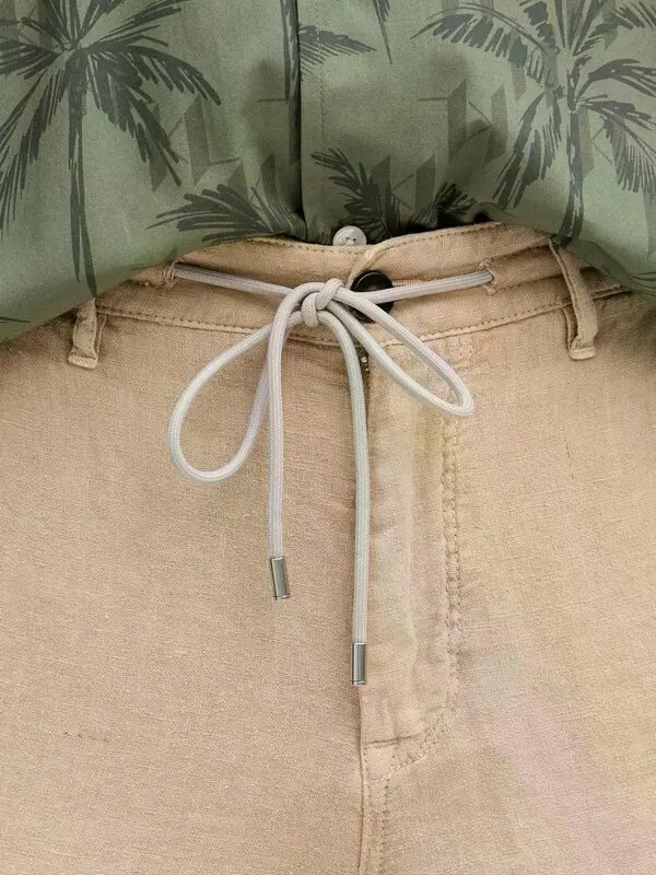 Karl Lagerfeld Drawstring Linen Trousers