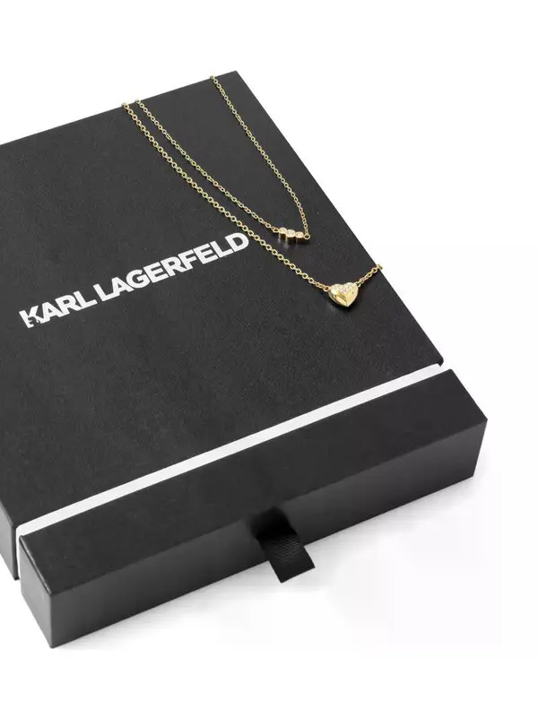 Karl Lagerfeld Crystal-embellished Heart Pendant Necklace