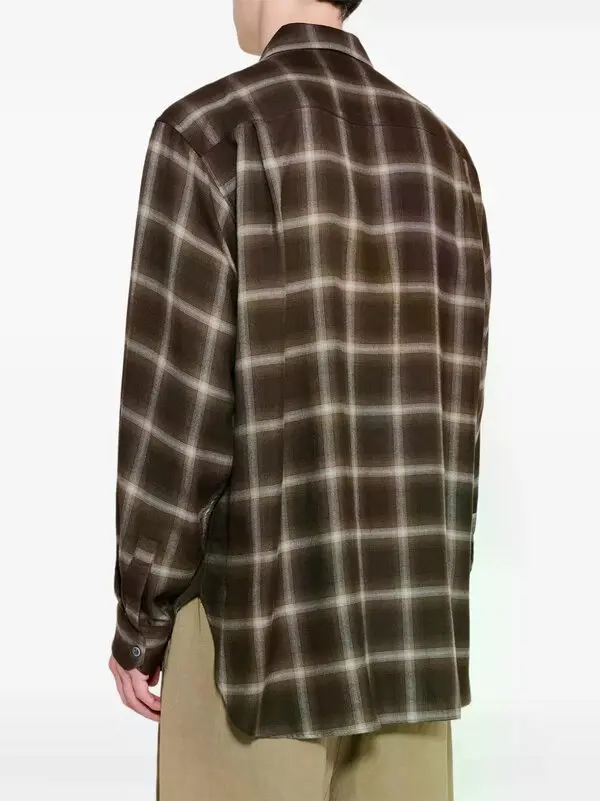SSSTEIN Check-pattern Oversized Shirt